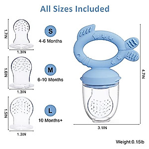 Dilovely Baby Fruit Feeder & Babies Food Freezer Trays with Lid, Pacifier Feeder, Silicone Food Molds Trays for Homemade Baby Food, Frozen Breast Milk Cube, BPA Free Blue