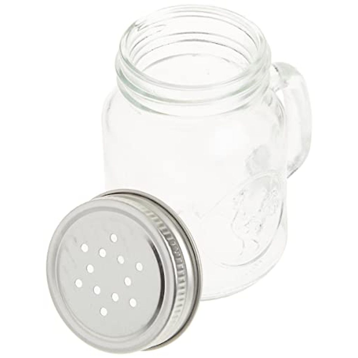 Circleware Mason Jar Rooster Mug Salt and Pepper Shakers, 5 oz, Clear