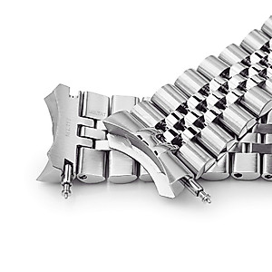 MiLTAT 22mm Super-JUB Watch Band compatible with Seiko 5 Sports SRPD51 SRPD55 SBSA003, V-Clasp, Brushed