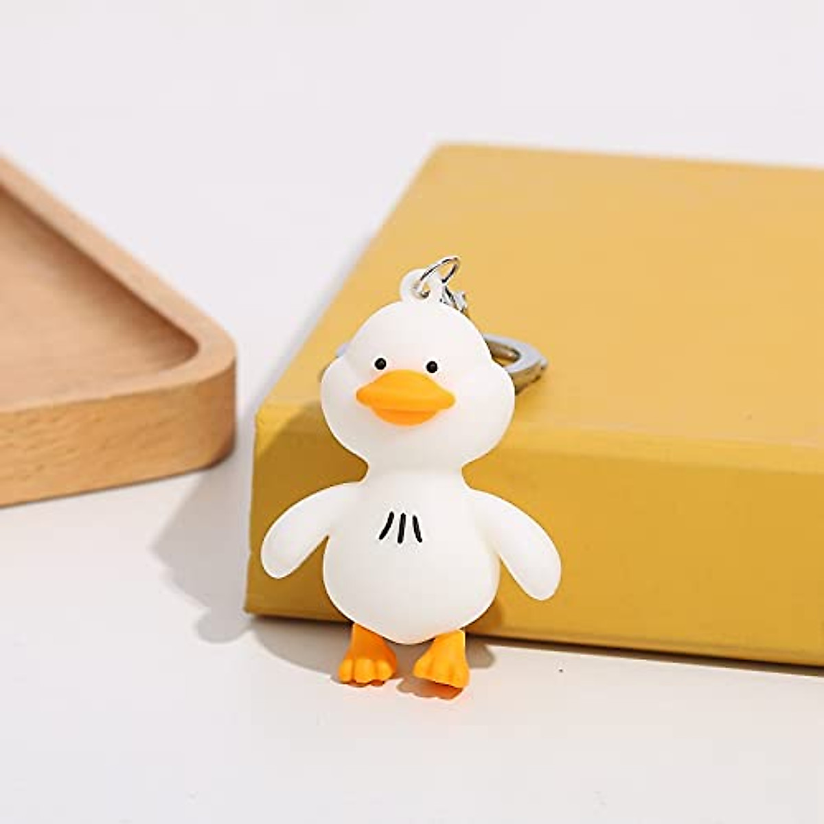 Crafters Cup Duck Duck Keychains | Bulk 10 Pack | Yellow Rubber Duck | Attach To Duck Duck Tag | You've Been Ducked White Duck Keychain