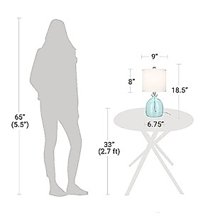 Catalina Lighting 20687-000 Textured Ocean Blue Glass Table Lamp, 18.25"H