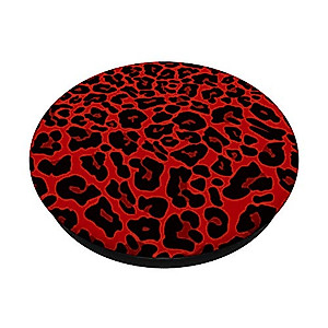 Dark Red Leopard Skin - Wild Animal Print Cheetah Pattern PopSockets PopGrip: Swappable Grip for Phones & Tablets