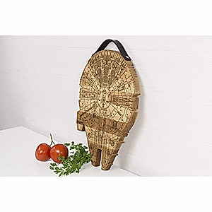 Millennium Falcon Board - Wooden Cutting Board - Engraved Wooden Plate - Rustic Cutting Board - Futuristic Serving Platter - Valentines Gift