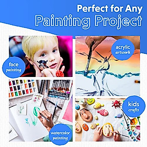 Crafts 4 All Acrylic Paint Brushes - Pack of 12 Professional, Wide and Fine Tip, Nylon Hair Artist Paintbrushes - Paintbrush Bulk Set for Watercolor, Canvas, Craft, Detail & Oil Painting