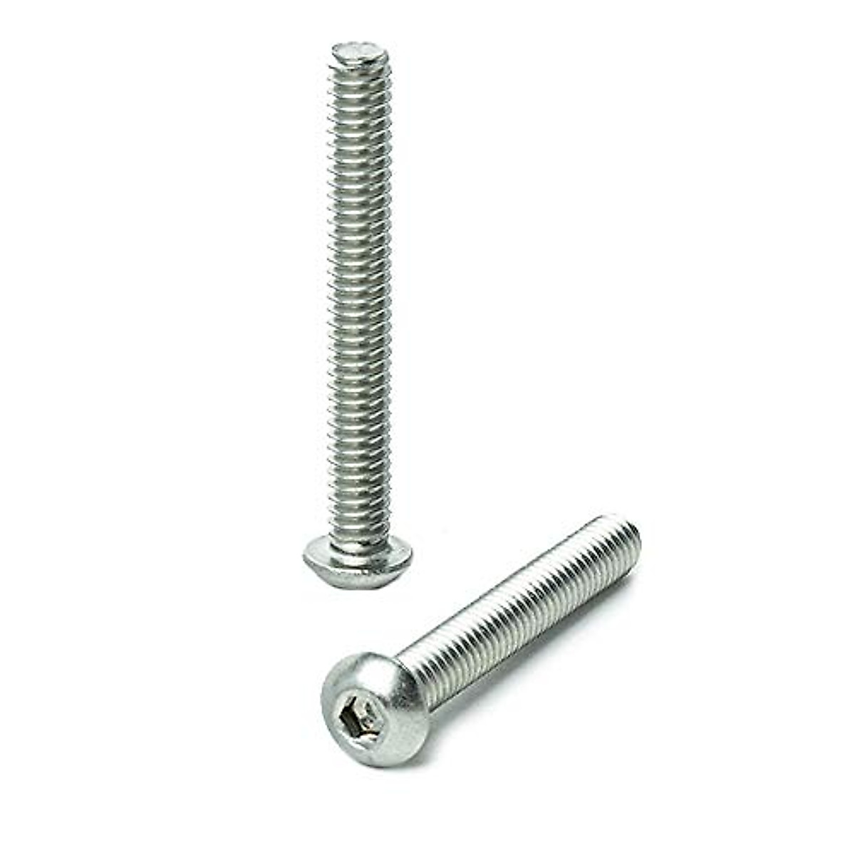1/4-20 x 2" Button Head Socket Cap Screws, Allen Socket Drive, Stainless Steel 18-8, Full Thread, Bright Finish, Machine Thread, Quantity 25 by Bridge Fasteners
