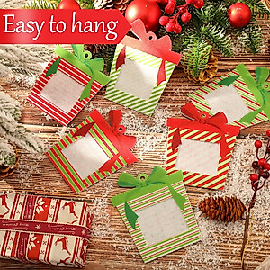 Irenare 24 Pcs Felt Christmas Photo Ornament Photo Frames with Bow Christmas Hanging Picture Frame Tree Decoration for DIY Christmas Tree Stockings Holiday Presents(Classic Style)