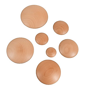 TickiT Natural Buttons - Set of 7 - Wooden Stacking Stones for Babies and Toddlers Aged 0+ - Natural Toy for Early Development and Open-Ended Play