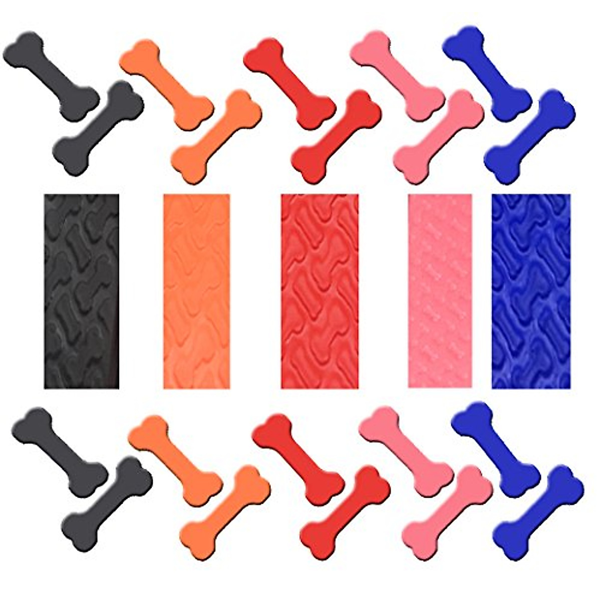 Sparky PetCo Compatible 1" Waterproof Biothane Bone Embossed Compatible with Petsafe Bark in- Underground Systems No Hole Strap Wraps Around The Receiver (NEON Orange)