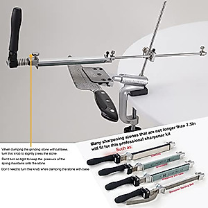 RUIXIN PRO RX-008 Kitchen Knife Sharpener System with 10 Whetstones, 360° Rotation Flip Design, Fixed Angle Stainless Steel Professional Chef Knife Sharpening Kit Fine Grinding Polishing Tool