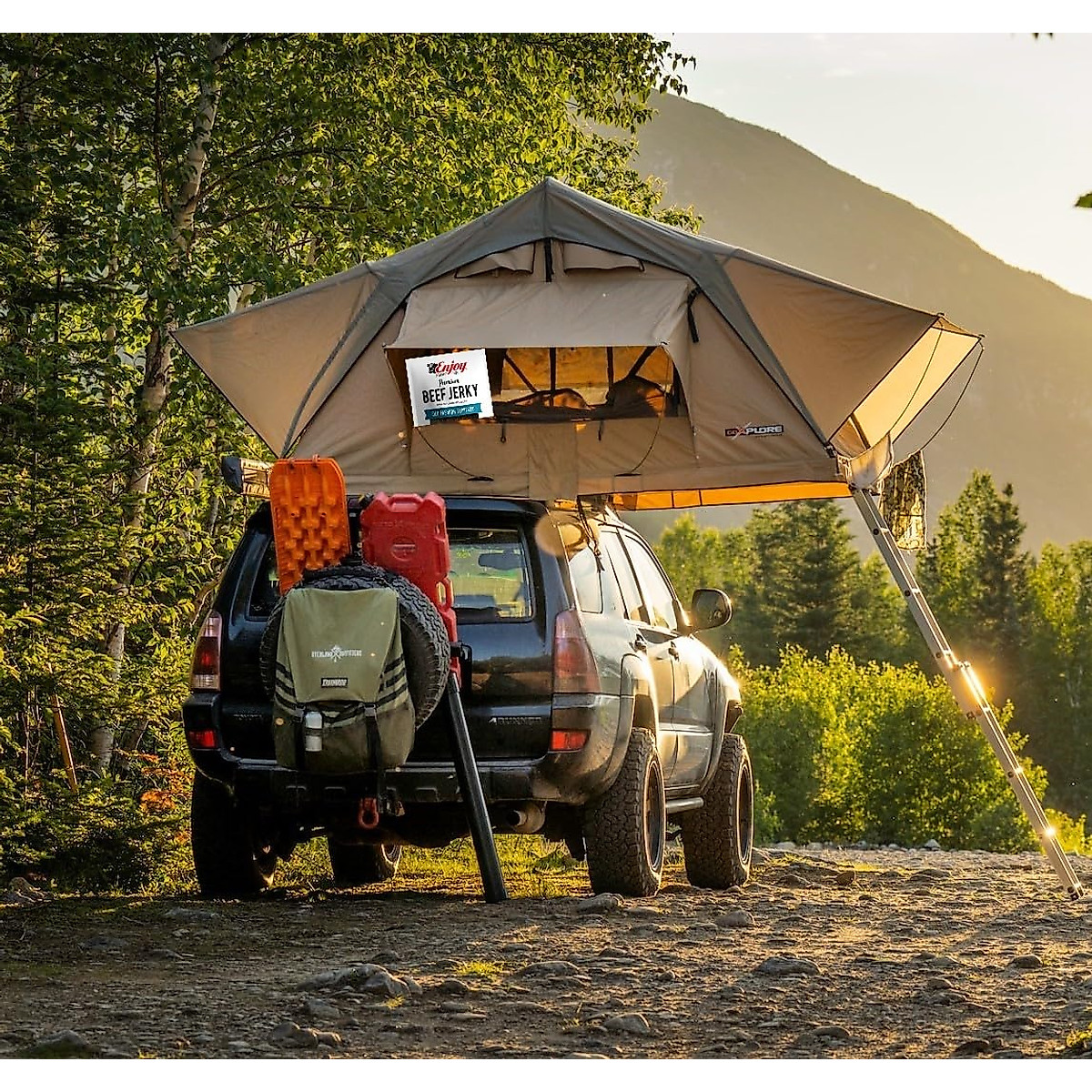 Enjoy Beef Jerky Old Fashion Peppered | 8 oz (Pack of 1) | Traditional Style | USA Made | High Protein | Low Fat | Zero Trans Fat | No Preservatives | No MSG | No Nitrites | Resealable Bag