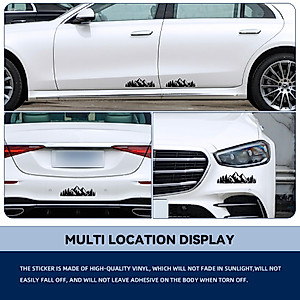 QUICTO 2 PCS Vinyl Car Snowy Mountain Tree Sticker, Car Body Mountain Range Graphic Logo Sticker, for SUV Truck Off-Road Vehicle, Universal Car Sticker Accessories