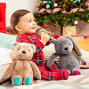 B. toys- B. softies-12" Plush Bear- Soft & Cuddly Plush Teddy Bear – Huggable Stuffed Animal Bear Toy – Washable – Newborns, Toddlers, Kids- Happy Hues-Cara-Mellow Bear- 0 Months +