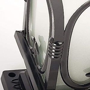 MODEBHD Traditional European Retro Outdoor Glass Lantern Column Lamp Black Post Lights Square IP55 Waterproof Patio Villa Door Pillar Table Light Rainproof E27 Garden Lawn Lamp