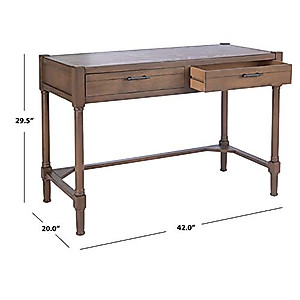 Safavieh Home Collection Filbert Brown 2-Drawer Writing Desk DSK5701C, 0