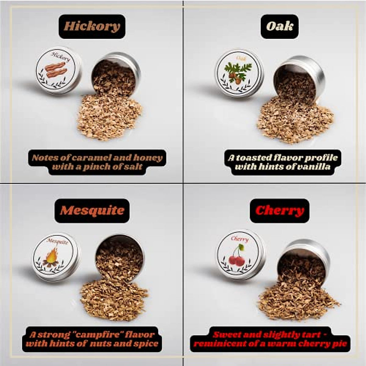 Whiskey Barrel Design Cocktail Smoker Kit with Torch and 4 Flavored Wood Chips (Oak, Hickory, Mesquite, and Cherry) - Old Fashioned Cocktail Kit/Bourbon Smoker Kit; Whiskey Smoker, Bourbon Gifts for Men (No Butane)