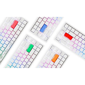 Ducky One 2 SF RGB Pure White RGB LED 65% Double Shot PBT Mechanical Keyboard (Cherry MX Silent Red)