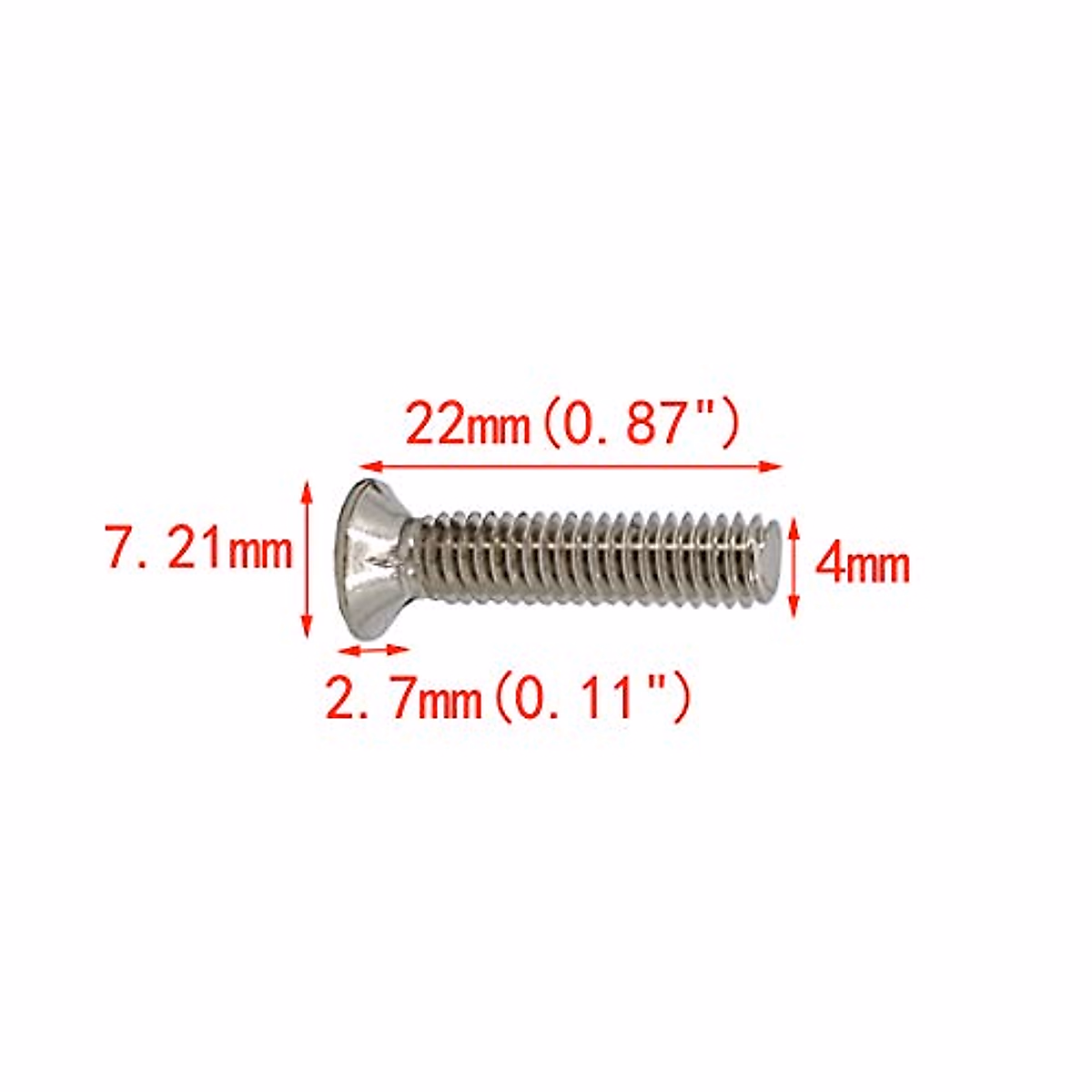 FixtureDisplays® 100PK M4 X 22mm Pitch 0.7mm - Phillips Flat Head Machine Screw (Countersunk) Carbon Steel Nickel Plated Cross Recessed 302232-NPF