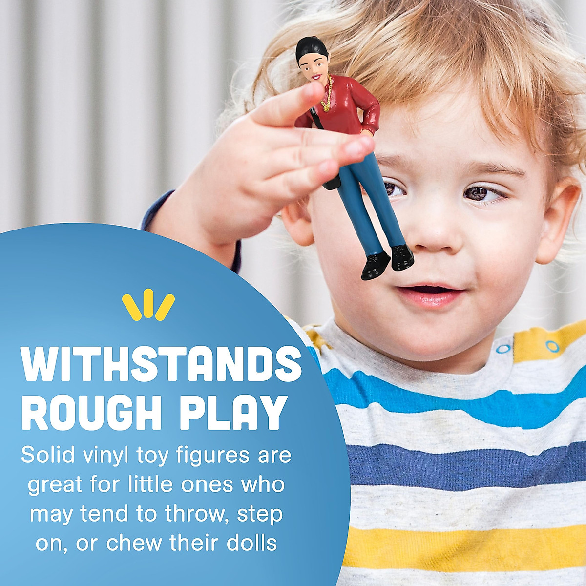 Creative Minds Marvel Education Hispanic Family Toy Figure Set for Kids Ages 3+, Set of 8 Inclusive and Diverse Dollhouse Toy Figurines, Multicolor