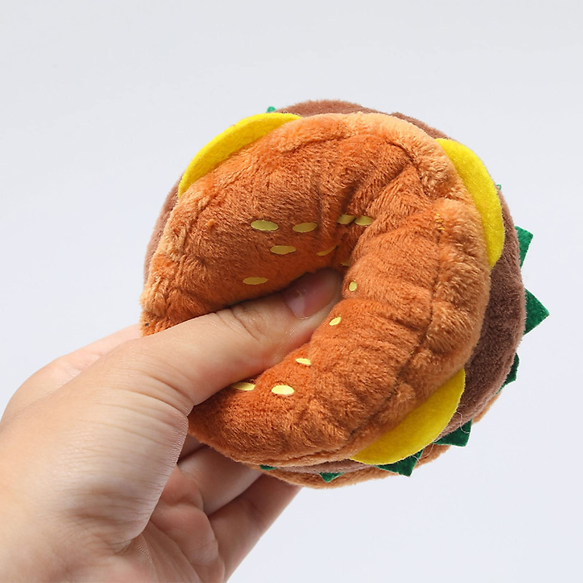 YZYDF Dog Chew Toy for Aggressive Chewer Pet Plush Toy Hamburger Puppy Soft Teething Toy Lovely Dogs Squeak Toy Pet Supplies, As Pic Shows