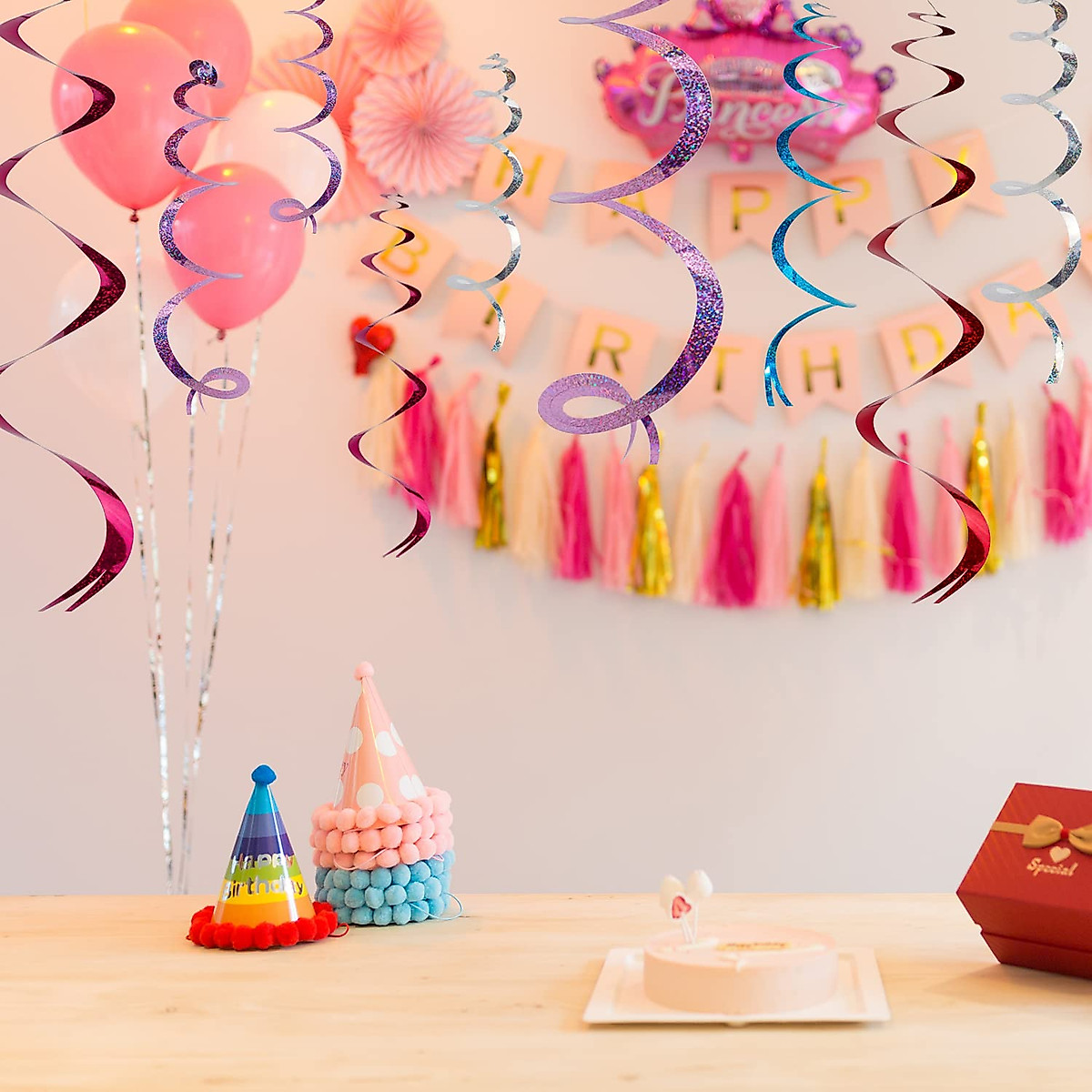 Party Decorations,18 Pcs Ceiling Streamers Decorations Party Swirl Decorations Hanging Swirl Decorations for Birthday Party,Wedding, Baby Shower,Bridal Shower