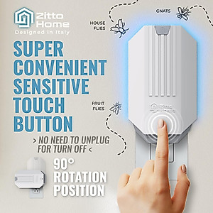 Zitto Home Fly Trap Indoor Starter Kit (1 Device & 1 Refill), Long Lasting Indoor Fly Trap for Home, Captures Flies, Moths, Fruit Flies, Gnats, Flying Insect Trap Indoor Plug in 24/7 UV Light