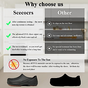Men's Non Slip Work Shoes for Chef, Oil Resistant Chef Shoes for Men, Food Service Shoes for Restaurant, Zapatos de Cocina para Hombres Black