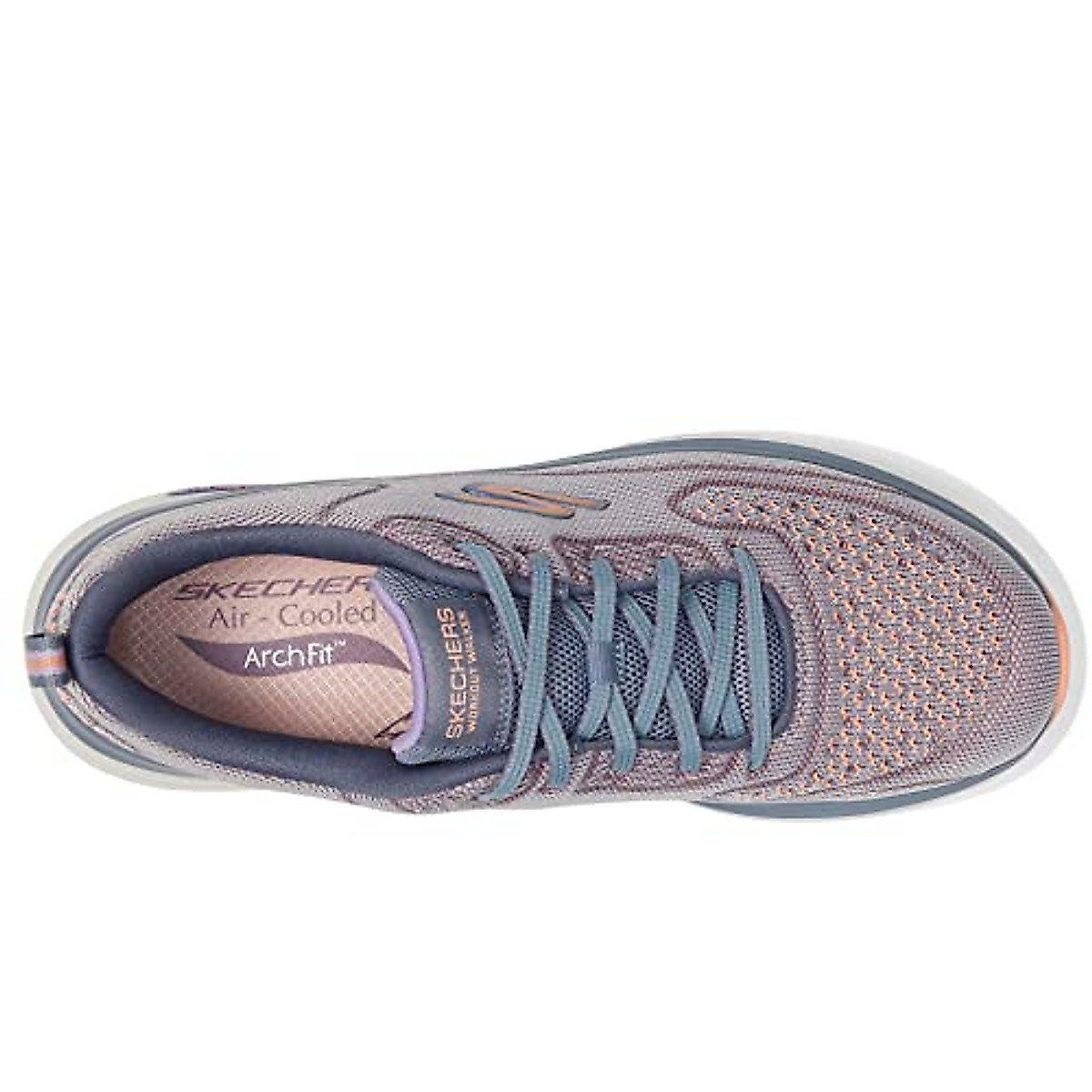 Skechers Go Walk Workout Walker - Alecia Blue/Orange 8 B (M)