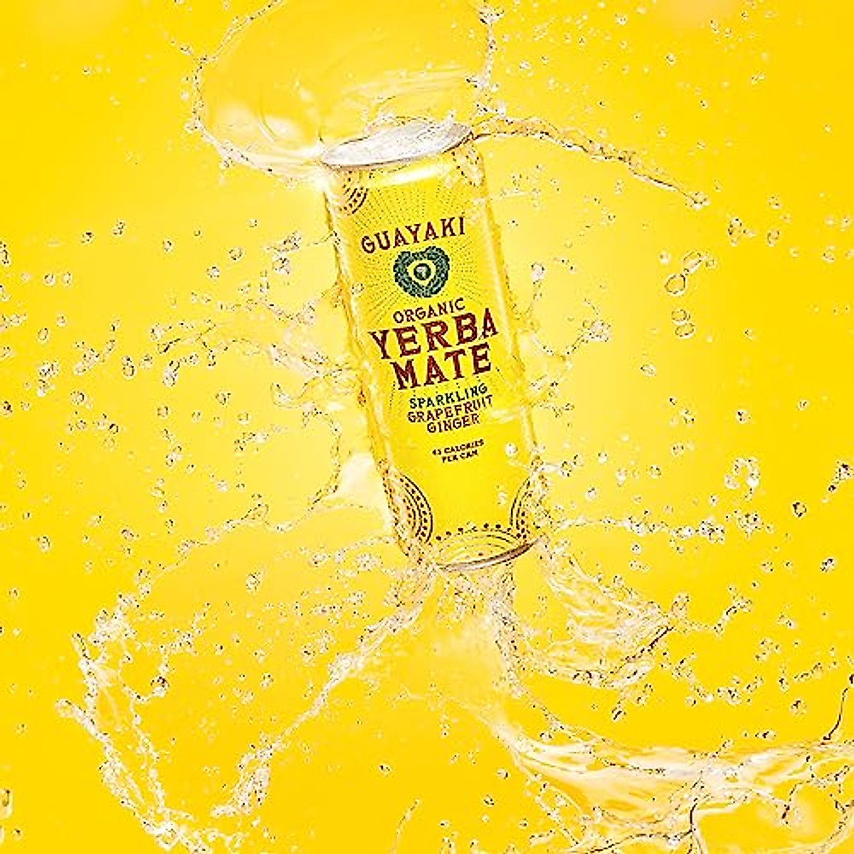 Guayaki Yerba Mate, Sparkling Clean Energy Drink Alternative, Organic Grapefruit Ginger, 12oz Cans (Pack of 12), 45 Calories Per Can, 80mg Caffeine