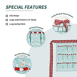 Harfesto Egg Apron for Fresh Eggs, 18 Deep Pockets Egg Collecting Apron for Women, Egg Gathering Apron for Chicken Duck Goose Quail Eggs, Adult