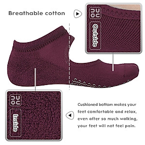unenow Non Slip Grip Yoga Socks for Women with Cushion for Pilates, Barre, Home