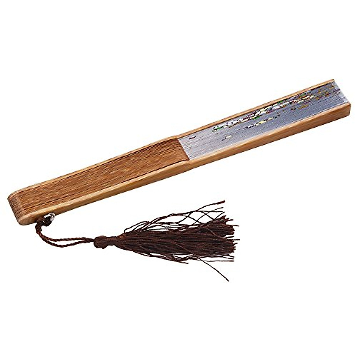 Amajiji® Chinese Japanese Folding Hand Fan for Women,Vintage Retro Style 8.27" (21CM) Bamboo Wood Silk Hand Fans (CL-04)