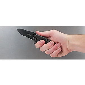 Kershaw Funxion EMT Assisted Opening Knife (3" Black Serr) 8100GRYST
