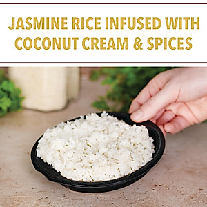 Golden Nest Coconut Rice | Jasmine Rice Infused with Coconut Cream and Spices | All Natural Asian Homemade Style with No Preservatives and Naturally Gluten-Free | Fully Cooked Instant Microwavable Coconut Rice | 7.6 oz bowl x 6pk