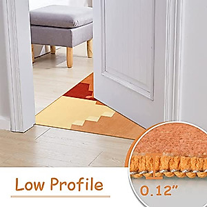 Lahome Abstract Low Pile Kids Room Area Rug - Orange Minimalist 3x5 Playroom Rug, Modern Building Soft Non-Slip Non-Shedding Mat Machine Washable Carpet for Entryway Nursery Office Living Room Bedroom