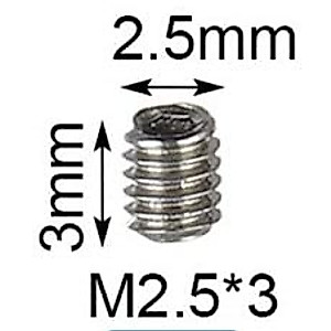 bnafes M2.5 x 3mm Stainless Steel Hex Grub Screw Internal Hex Drive Cup Allen Head Socket Point Set Screws for Door Handles100 Pcs