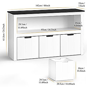 AUXSOUL Toy Storage Organizer - Kids Toy Organizers with Blackboard - 3 Storage Bins and Open Shelf - Suitable for School Classroom, Children's Room, Playroom, Hallway(White)