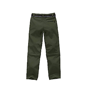 Asfixiado Boys Cargo Pants, Kids Youth Girls Athletic Outdoor Quick Dry Waterproof UPF 50+ Hiking Climbing Convertible Trousers #9017 Army Green-S