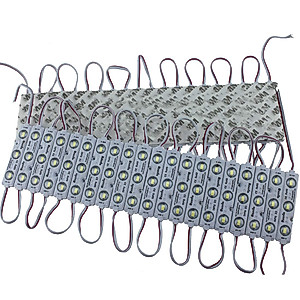 Rextin Super Bright 200pcs 3 LED Module White 5630 5730 SMD 40-45LM Per led Waterproof Decorative Light for Letter Sign Advertising Signs with Tape Adhesive Backside