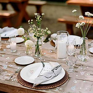 WenmthG 800 PCS Diamond Ring Confetti Bridal Shower Confetti Decorations 60 g / 2.11 oz Silver Bachelorette Party Table Ring Confetti Glitter for Engagement Bridal Shower Valentine Wedding Decoration