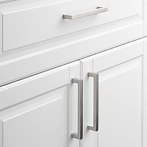 homdiy 10 Pack 5 Inch Brushed Nickel Cabinet Pulls Cabinet Handles Square Door Handles Modern Dresser Drawer Stainless Steel Hardware