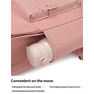 HotStyle Casual Daypack Backpack for Tween & Teen Girls, Multipurpose Middle School Bag Bookbag, Dome Top, Plain, Rose Gold