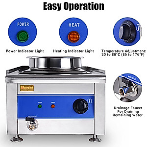 Yescom 1200W Commercial Chili Cheese Food Warmer Dual 7L Pots Stainless Steel Soup Countertop Steam Restaurant Buffet