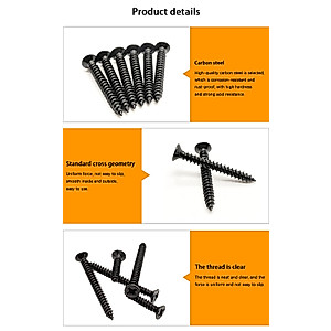 Indprod M4 Flat Head Self Tapping Wood Screws Assortment Fasteners Kit 360Pcs,Phillips Drive Countersunk Head Self-Tapping Screws,Carbon Steel