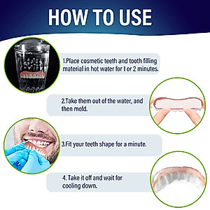 GYTOO Fake Teeth,Veneer Cosmetic Teeth for Upper and Lower Jaw,Natural Shade and Comfortable Fit,Veneer Dentures For Women and Men