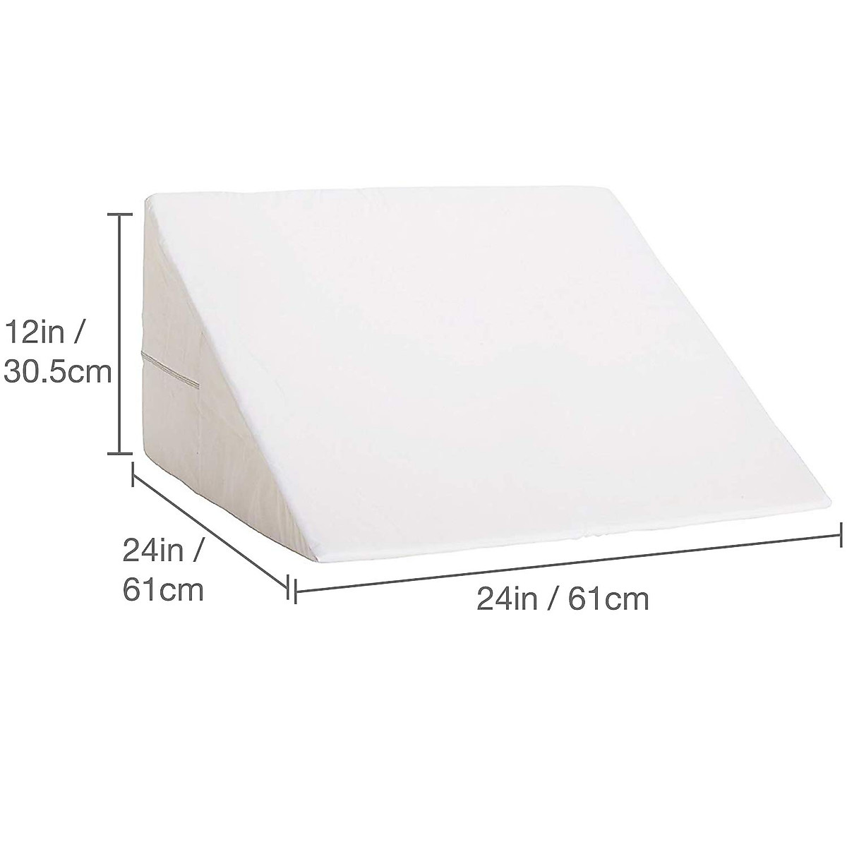 DMI Bed Wedge Pillow and Triangle Wedge with Elevated Incline for Neck Pain, Headaches, Reflux, Shoulders, Back Pain, Foot Support, Knee Pain or Restless Leg Syndrome, 24x24x12 inches, White