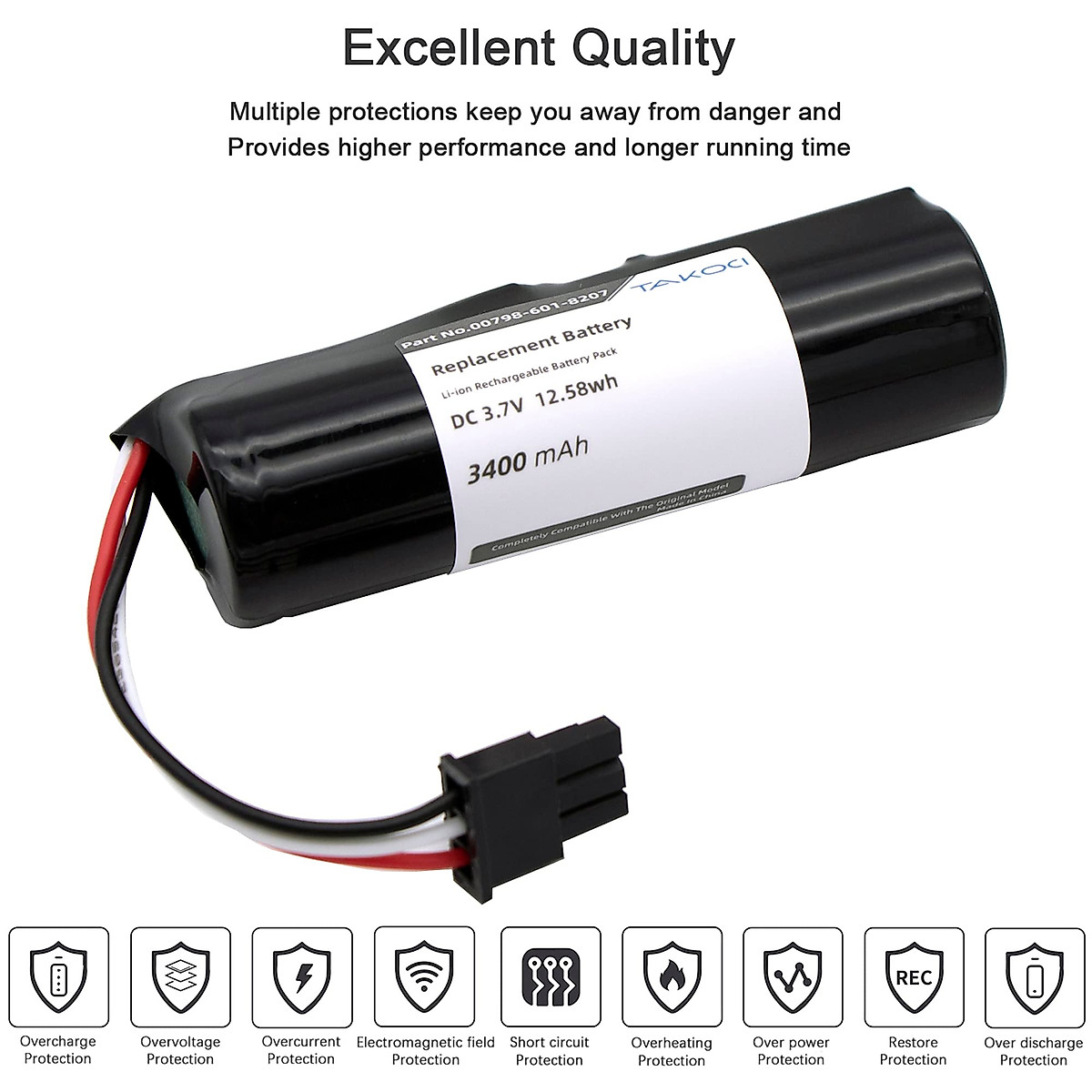 Gikysuiz Replacement Battery for Logitech UE Boom/UE Boom2/UE Blast/UE Boom 3 Wireless Bluetooth Speaker fits Part No Logitech S-00151/S-00122/S-00170/S-00166 3400mAh/3.7V