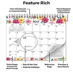 CRANBURY Small Desk Calendar 2023 - (8x6, Floral), Standing Desk Calendar with Gorgeous Flower Designs, Easel Calendar, Stand Up Calendar with Stickers