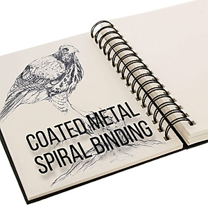 U.S. Art Supply 5.5" x 8.5" Premium Hardbound Sketch Book, Pack of 2, 80 Sheets Each, 70 lb (110gsm) - Hardcover Spiral Bound Artist Field Sketch Pad, Acid-Free Drawing Paper - Kids, Adults, Students