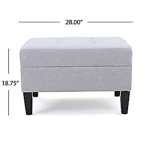 Christopher Knight Home Zahra Ottoman, Light Grey