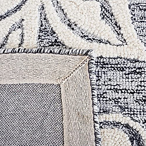 Safavieh Jardin Collection 6' x 9' Black/Ivory JAR731Z Handmade Floral Wool Blend Area Rug